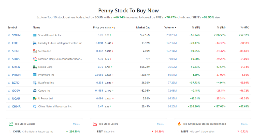 Top Penny Stock - StockScan